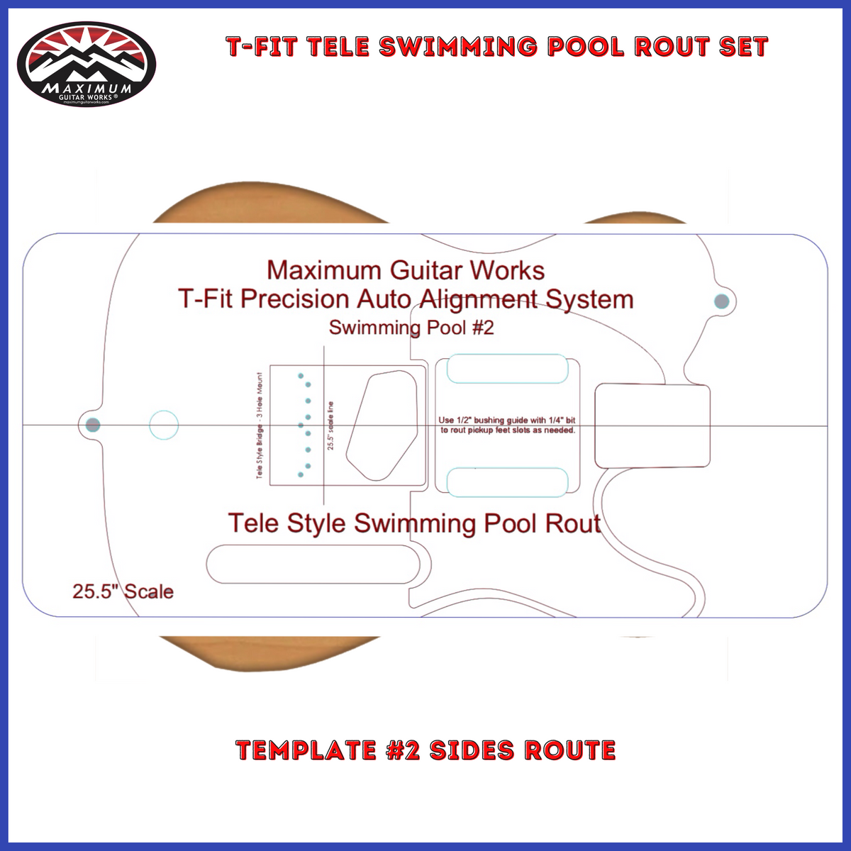 T-FIT TELE SWIMMING POOL PICKUP CAVITY TEMPLATE SET – Maximum Guitar Works