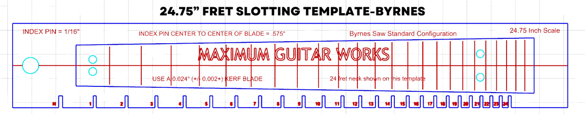 Maximum Guitar Works Fret Slotting Templates